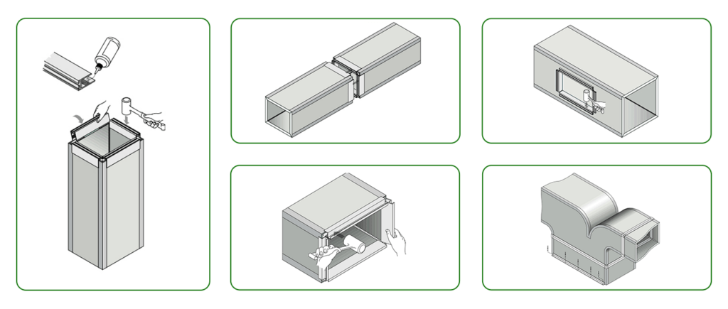 PVC / Aluminum Invisible Flange Joint for Air Duct - GFI