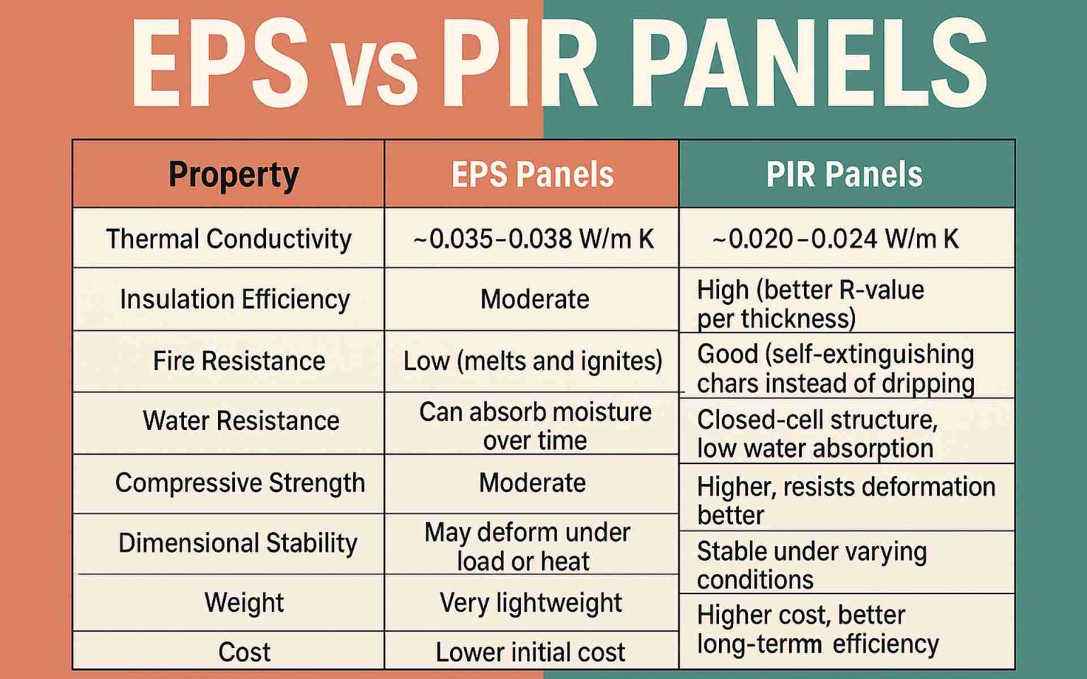 EPS vs PIR Panels: A Comparison of Thermal Insulation Boards - GFI